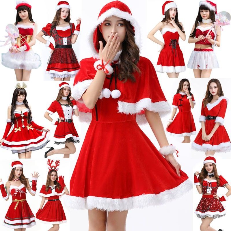 Christmas clothing female Christmas dress skirt the cos pleuche suit ...