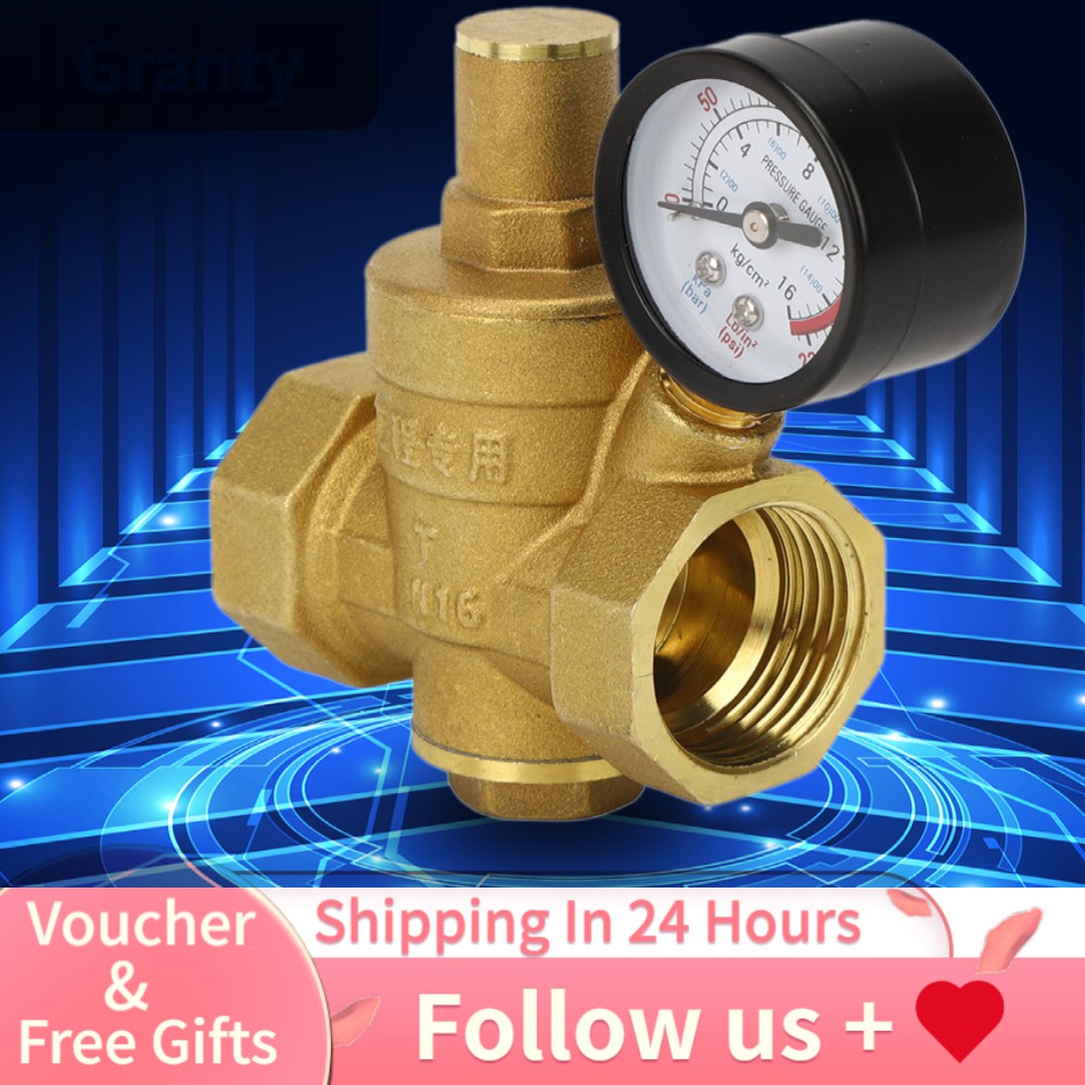 【Ready】DN25 Brass Adjustable Water Pressure Reducing Regulator Reducer ...