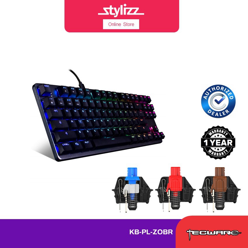 TECWARE PHANTOM TKL RGB 2020 Gaming Keyboard (BLUE/BROWN/RED SWITCH ...