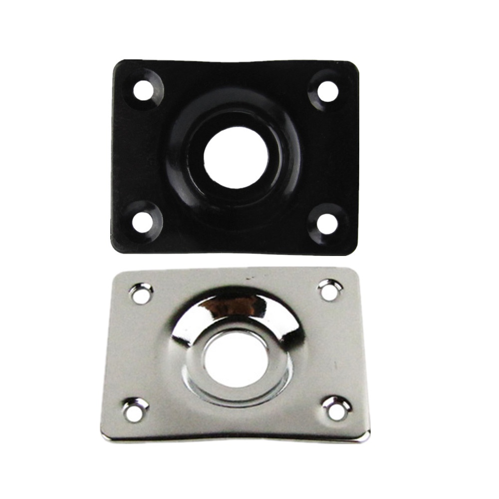 FLEOR Electric Guitar Jack Plate Output Jack Plate,Chrome/Black ...