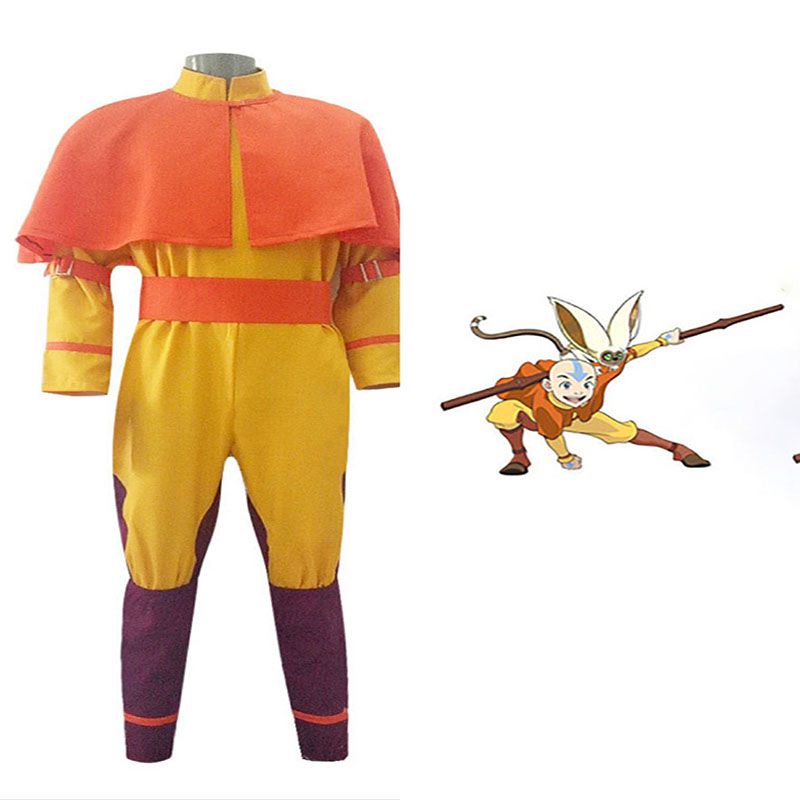 Avatar The Last Airbender Aang Full Set Costume Mens Suit Cosplay ...