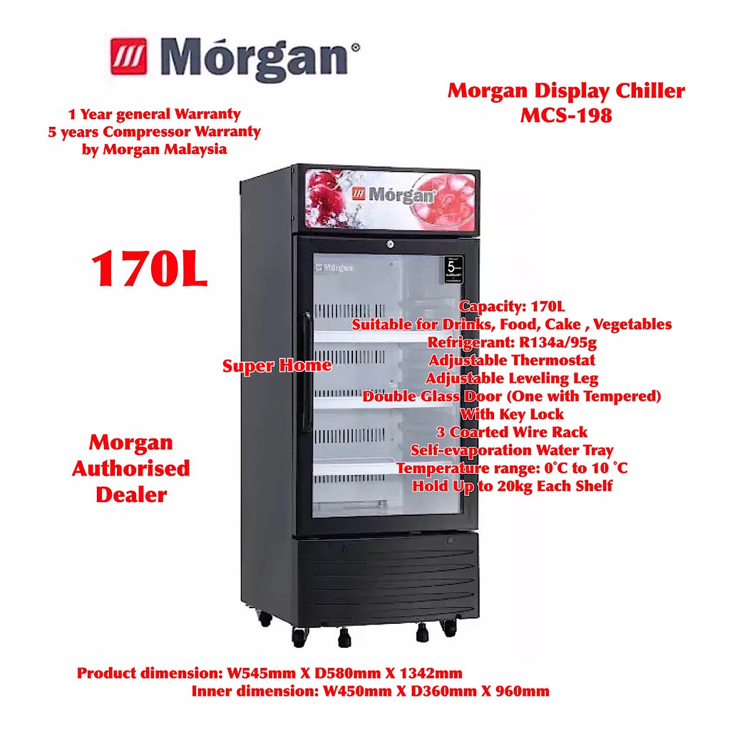 Morgan Chiller Showcase MCS-198 (170L) Display Chiller | Shopee Malaysia
