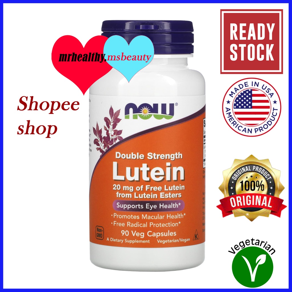 NOW Foods, Lutein, Double Strength, 90 Veg Capsules - for eyes, vision ...