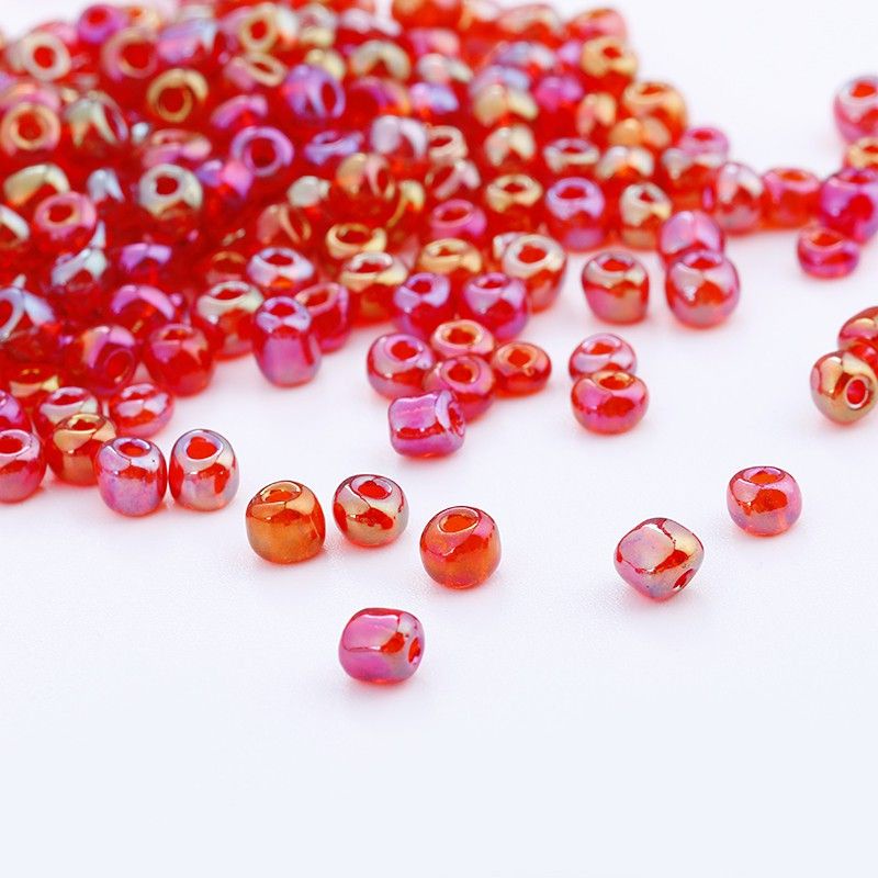 (Ready Stock) 3mm 4mm Fire Red Glass Czech Beads for Jewellery ...
