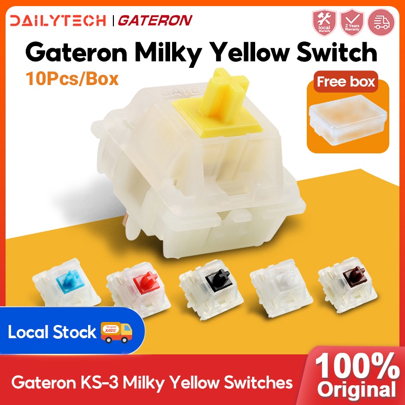 💥Local Stock💥10pcs Gateron Milky Yellow Pro Mechanical Switch For ...