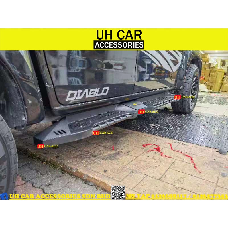 TOYOTA HILUX VIGO REVO ROCCO ROGUE FORCE V9 STEEL SIDE DOOR STEP ...