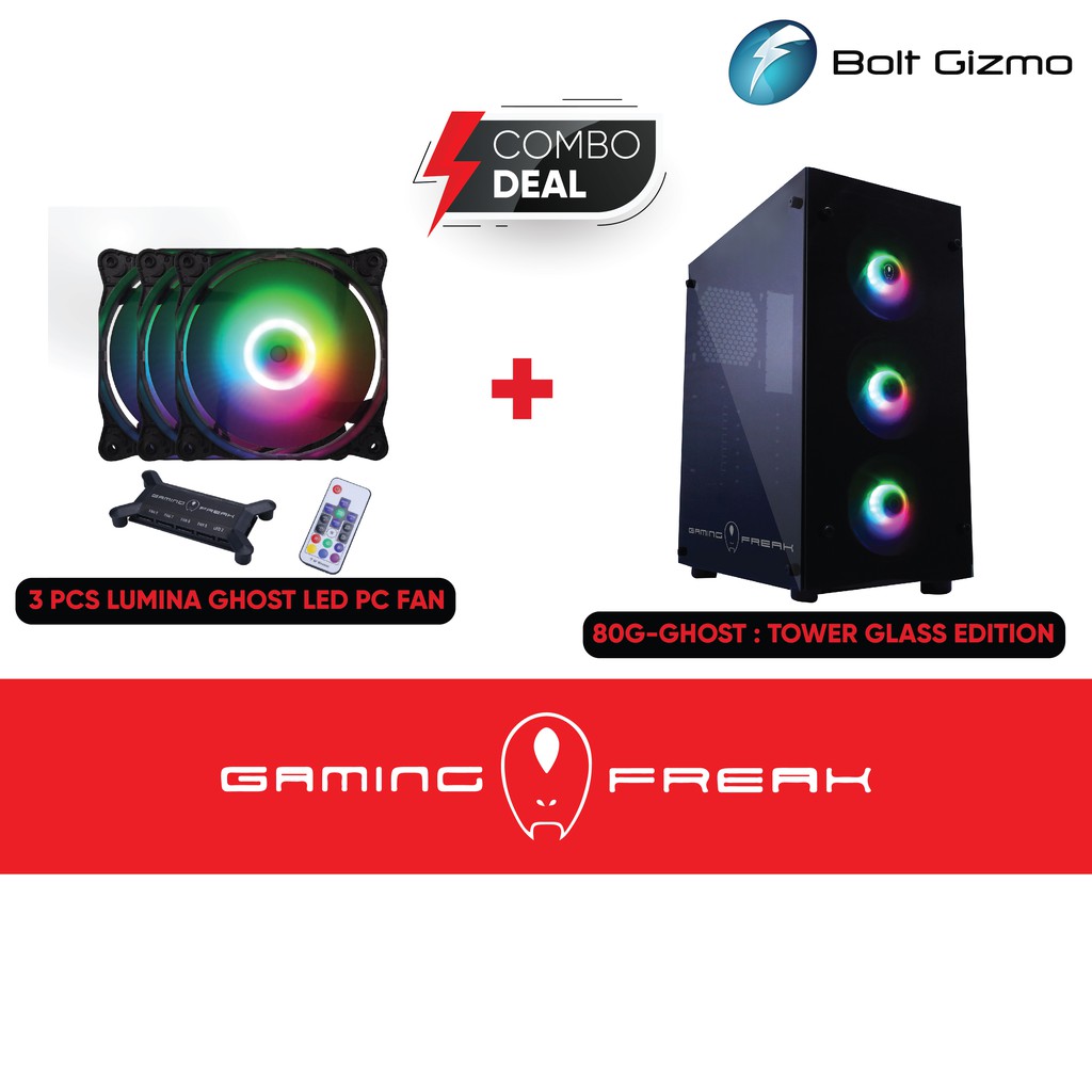 AVF GAMING FREAK 80G GHOST TEMPER GLASS TOWER FANS & RGB CONTROL ...