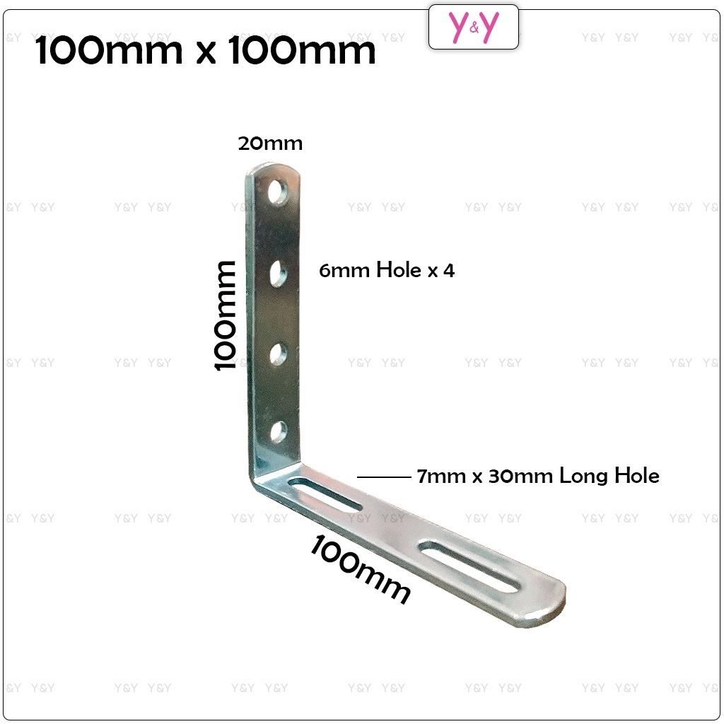 Y&Y Eco Extra Strength Mild Steel Angle L Bracket / Wall Shelf / L Join ...