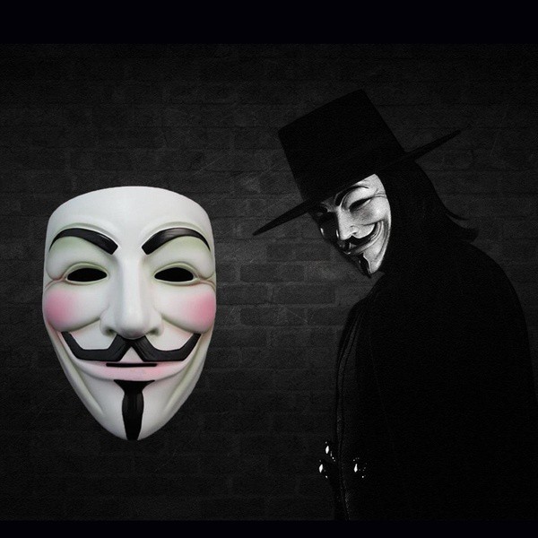 1Pcs VENDETTA MASK PLASTIC ANONYMOUS MASK GUY FAWKES TOPENG PLASTIK ...