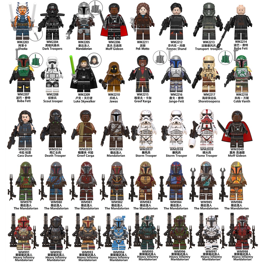 Star Wars Minifigures Building Blocks Toys Mandalorian Series Ahsoka ...