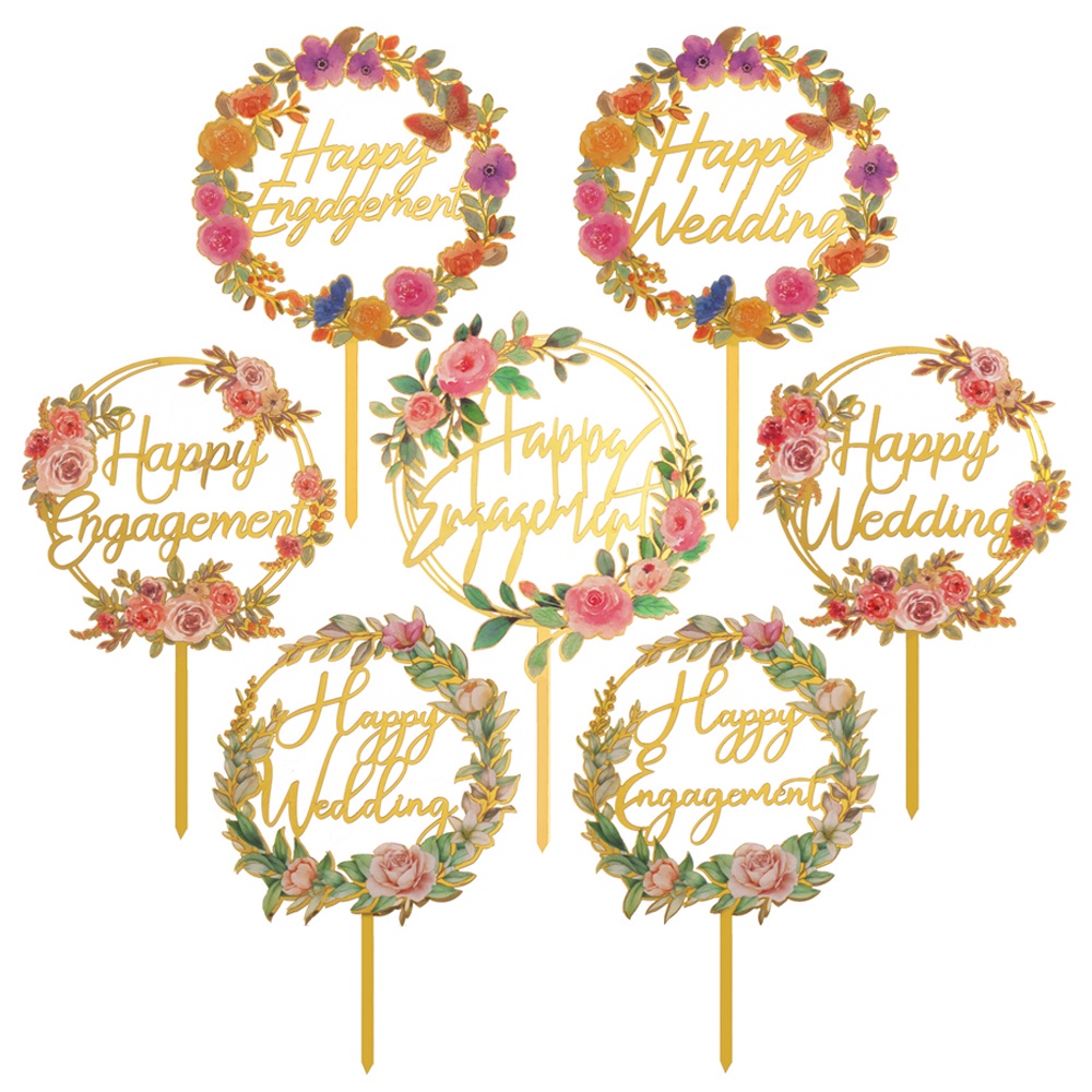 Selamat Bertunang Selamat Pengantin Baru Acrylic Cake Topper Happy ...