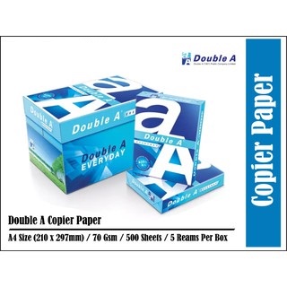 Double A A4 Paper 70GSM [500 sheet] / 1 BOX OF 5 REAMS | Shopee Malaysia