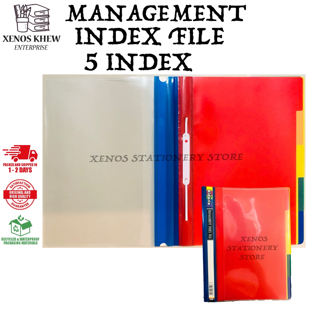 KMIF-819A A4 PP Plastic Management INDEX File With Front Pocket/5 ...
