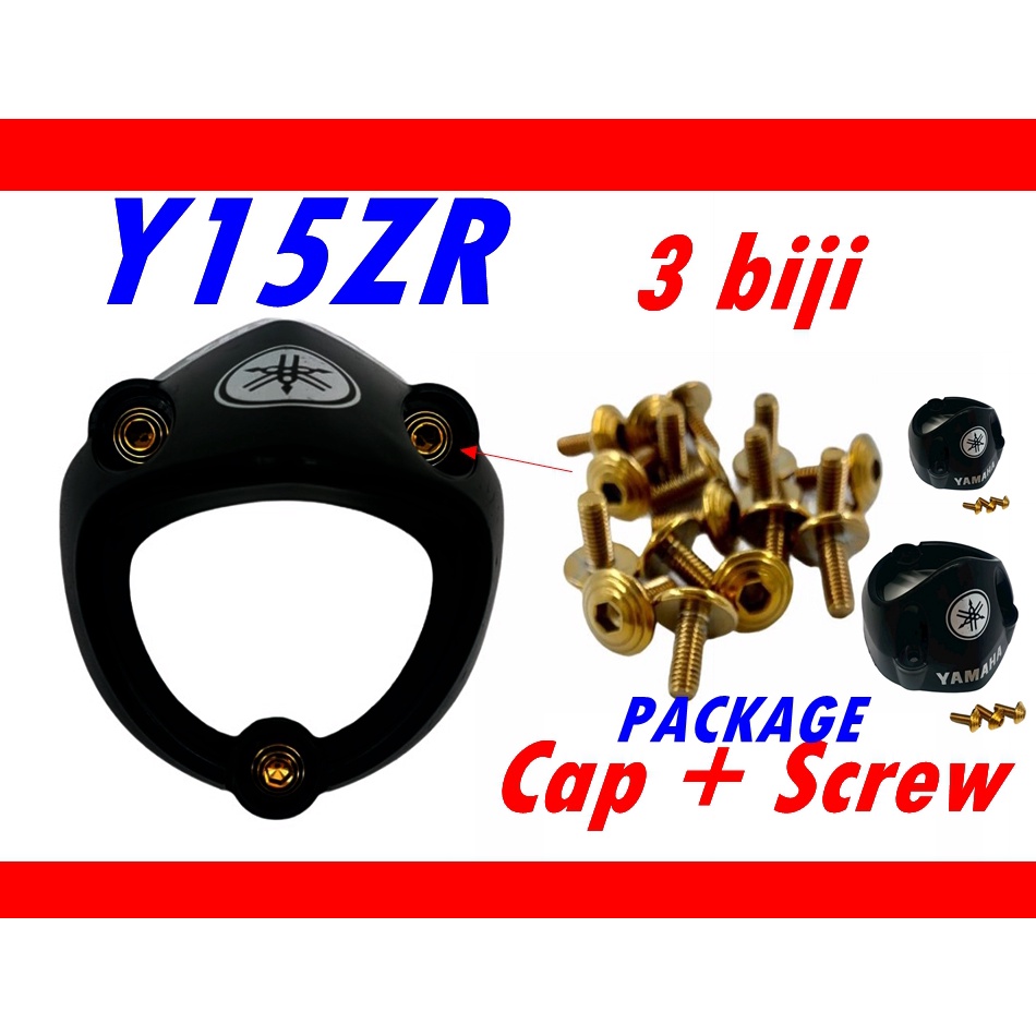 Y15ZR V1 V2 Ekzos Muffler End Cap [LOGO YAMAHA] + Skru SCREW TITANIUM ...