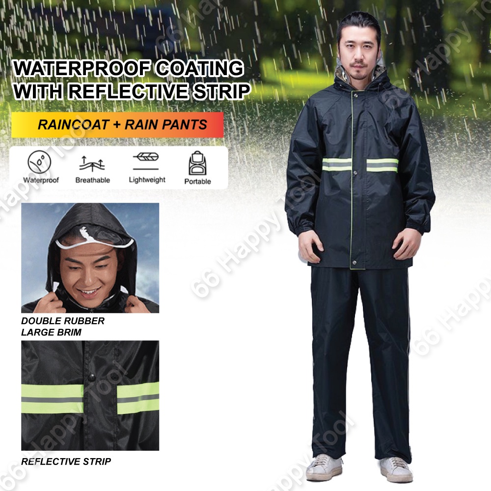 Waterproof Cloth Raincoat Motorcycle Bike Rain Jacket Suit Full Set ...