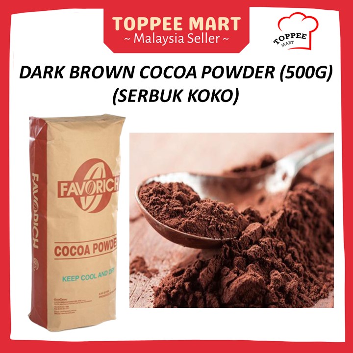 FAVORICH Dark Brown COCOA POWDER 500g Serbuk Koko [For Baking , Drinks ...