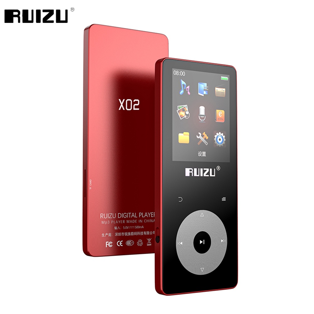 RUIZU X02B Touch Screen Hifi MP3 Player With Bluetooth 5.0 Built-in ...