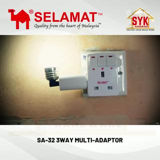 SYK Selamat SA-32 Sirim 3 Way Multi-Adaptor With LED Switch 13A Fuse ...