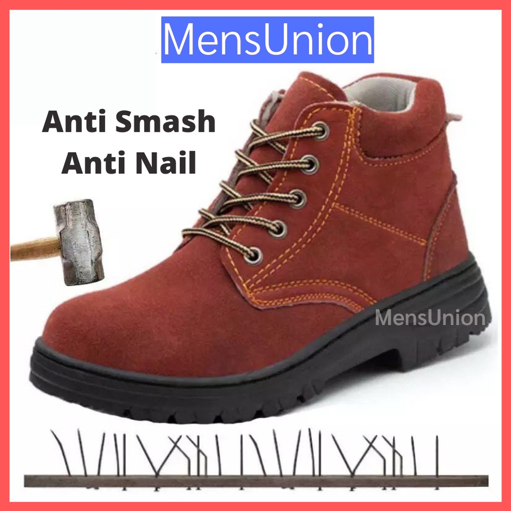 🇲🇾 Men's Safety Boots shoes Kasut besi Oil Resistant Protector Military ...