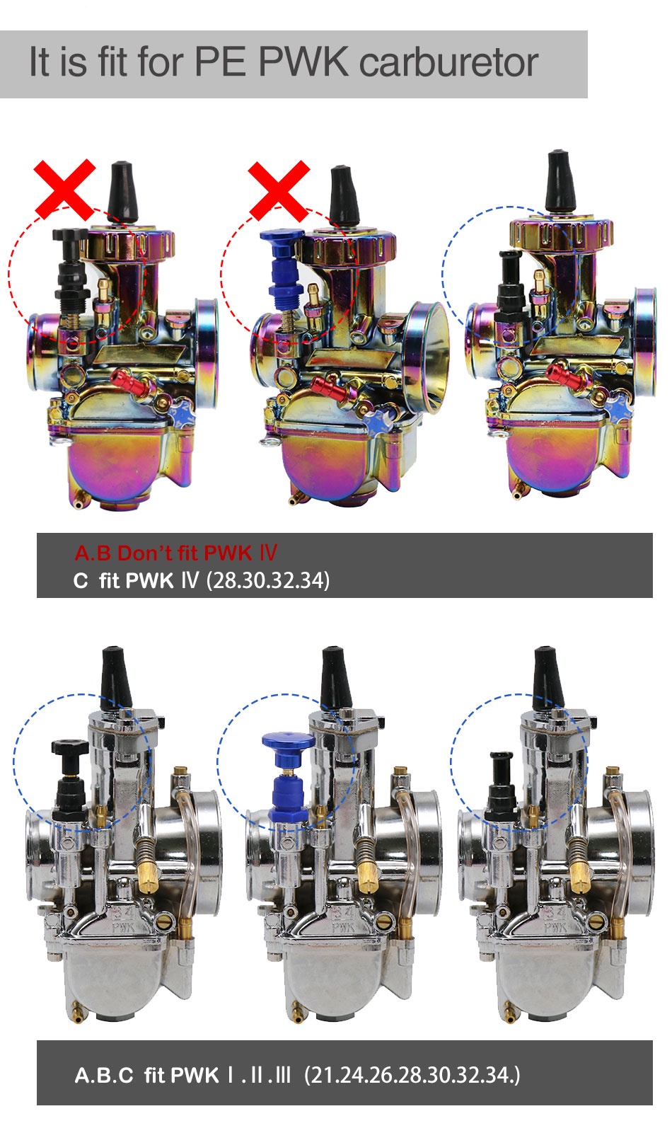ZSDTRP Auto Manual Valve Control Switch for Keihin Carburetor PWK PE24 28 30 32 34 36 38 40 ...