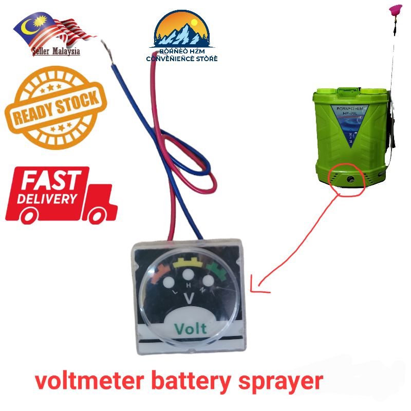 voltmeter pump battery sprayer/ accessories/alat ganti battery sprayer ...
