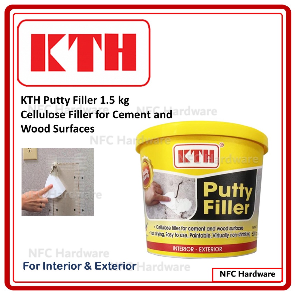 KTH Putty Filler for Cement & Wood Surfaces 1.5kg | Shopee Malaysia