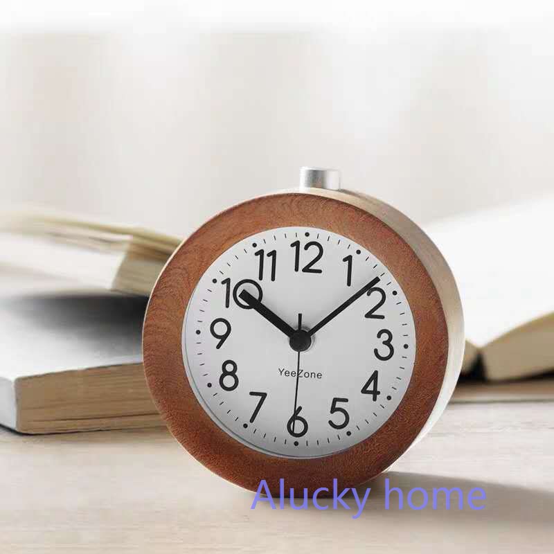Wooden Alarm Clock Tabl Student Mute Jam Murid Sekolah Simple Nordic ...