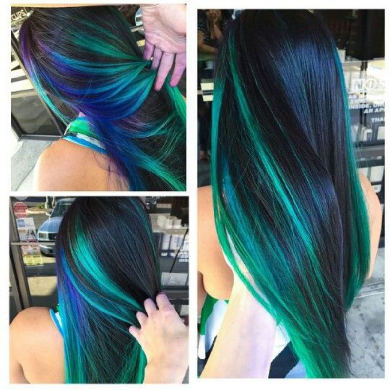HAIR COLOUR DYE Blue Green / Turquoise / Peacock Green / Aqua 蓝青色 30ML ...