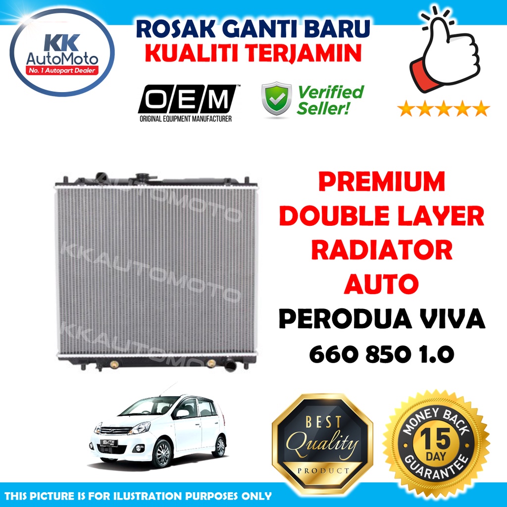 Perodua Viva 660 850 1.0 Elite Premium OEM Double Layer Radiator Tangki ...