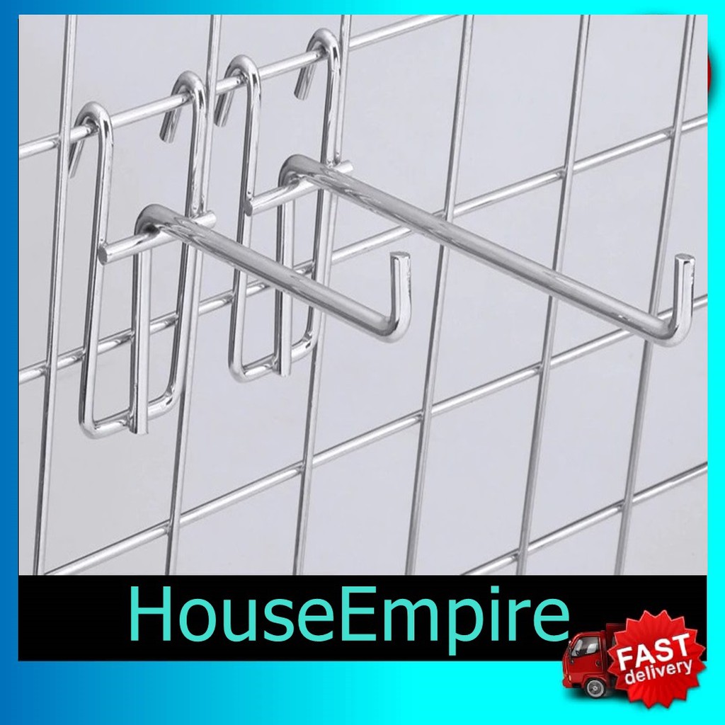 Hook Pegs Hanging Panel Accessories Bracket Grid Hook Shelf Display Rak Jualan Rack Pencangkuk ...