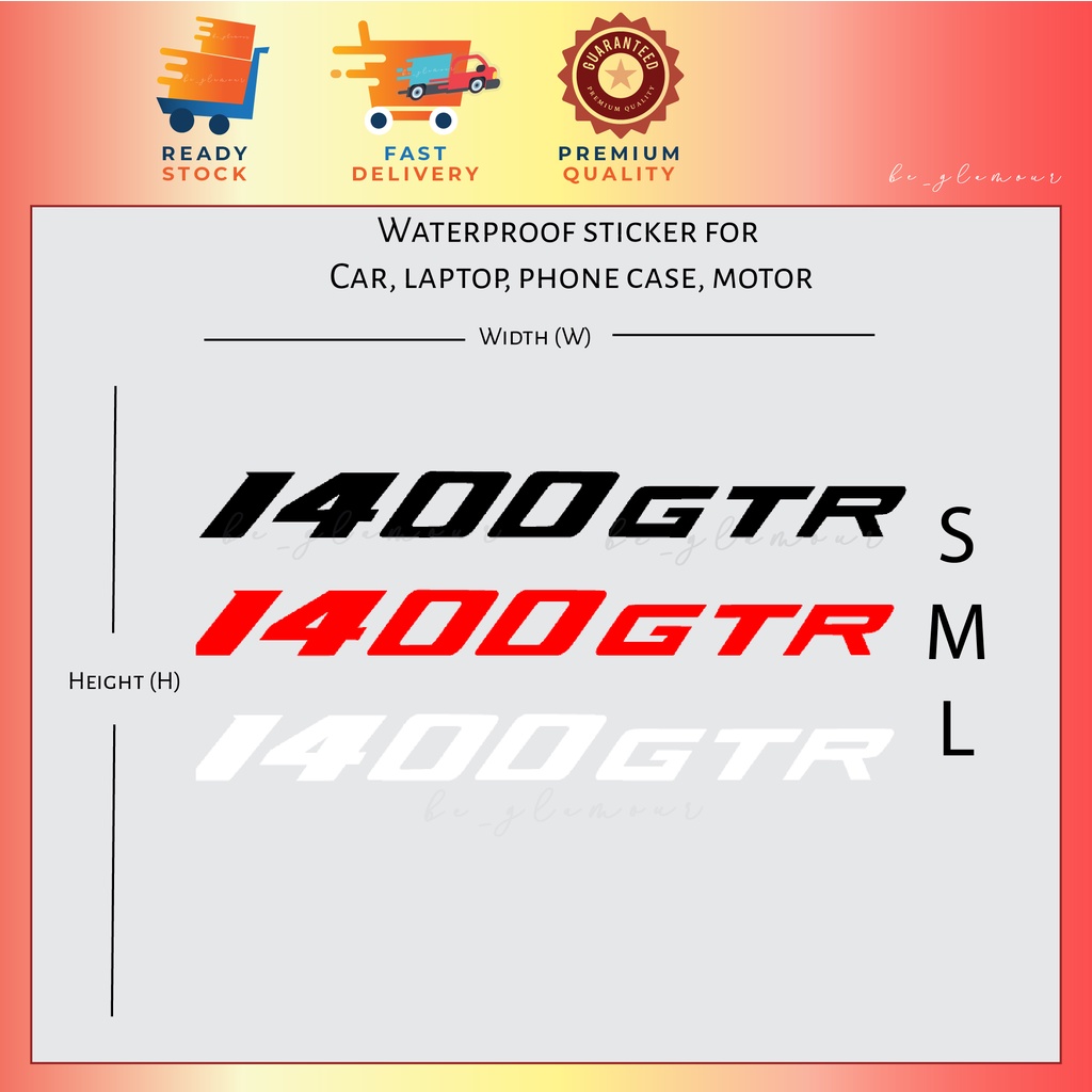 Kawasaki 1400 GTR Sticker Reflective racing motogp stiker superbike ...