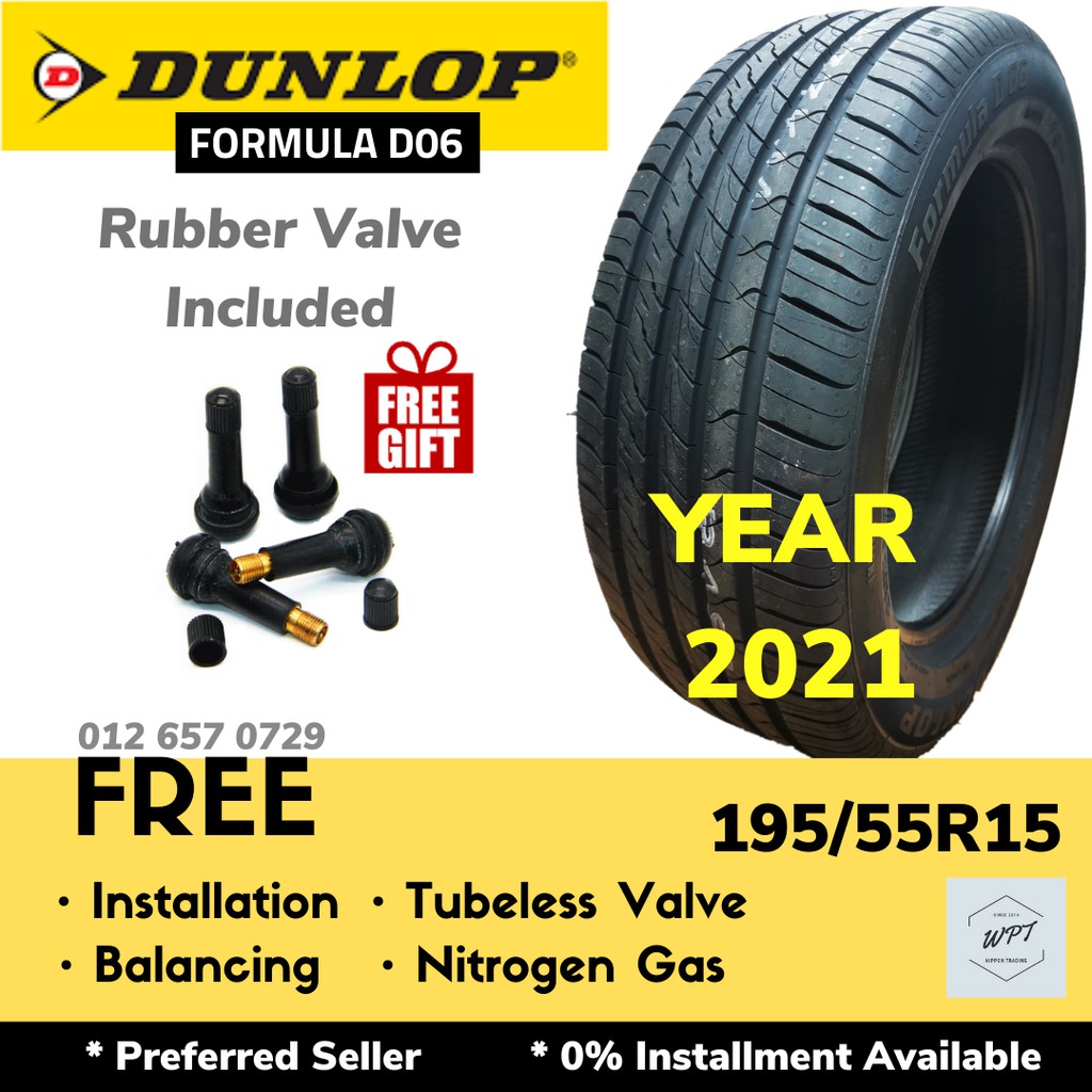 195/55R15 Dunlop Formula D06 (Installation) Tires Tyre Wheel Rim Size ...
