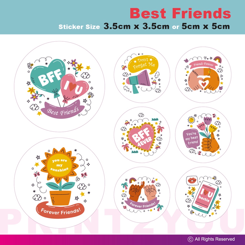 BEST FRIEND STICKER & LABEL | KAWAN BAIK PELEKAT | 闺蜜贴纸 | | Shopee Malaysia