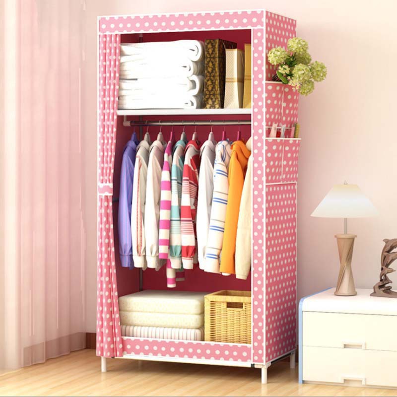 D.I.Y Zipped Wardrobe Self Assembly Non Woven Cloth Curtain Wardrobe ...