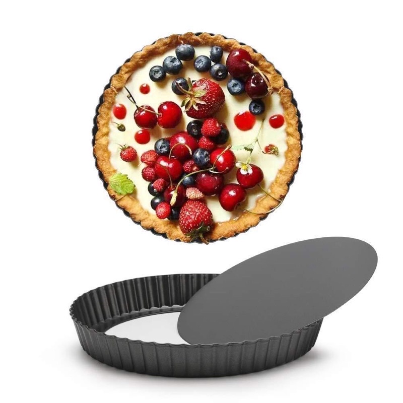 Tart Pie Pans Baking Tray Pans Removable Bottom Mold Non-Stick Loose ...