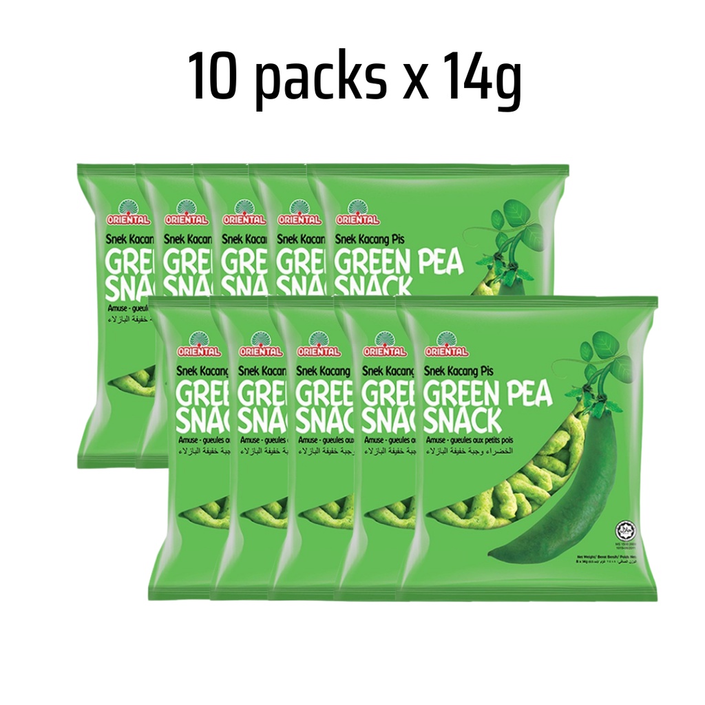 10 Packs x 14g Oriental Green Pea Snack | Shopee Malaysia