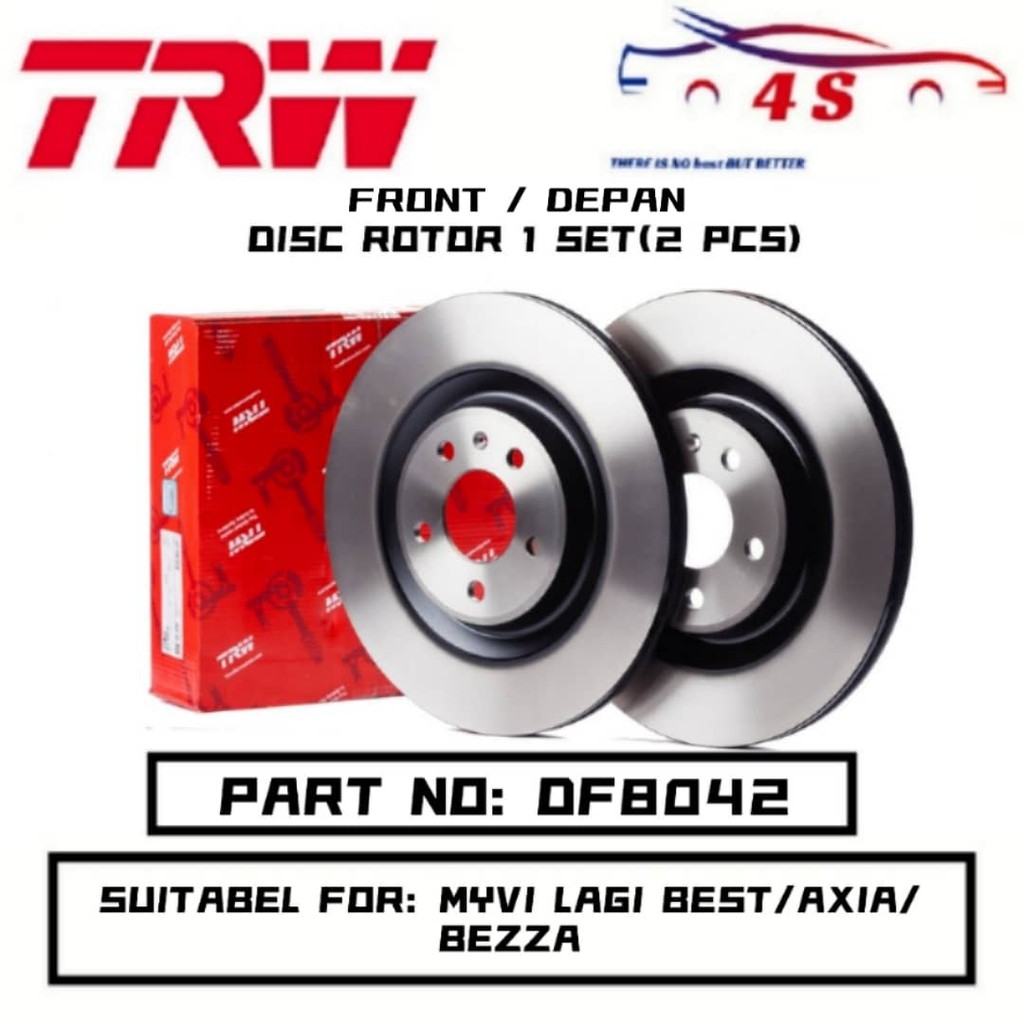 TRW - Perodua MYVI 2011~2017 LAGI BEST / AXIA / BEZZA Disc Rotor Front ...