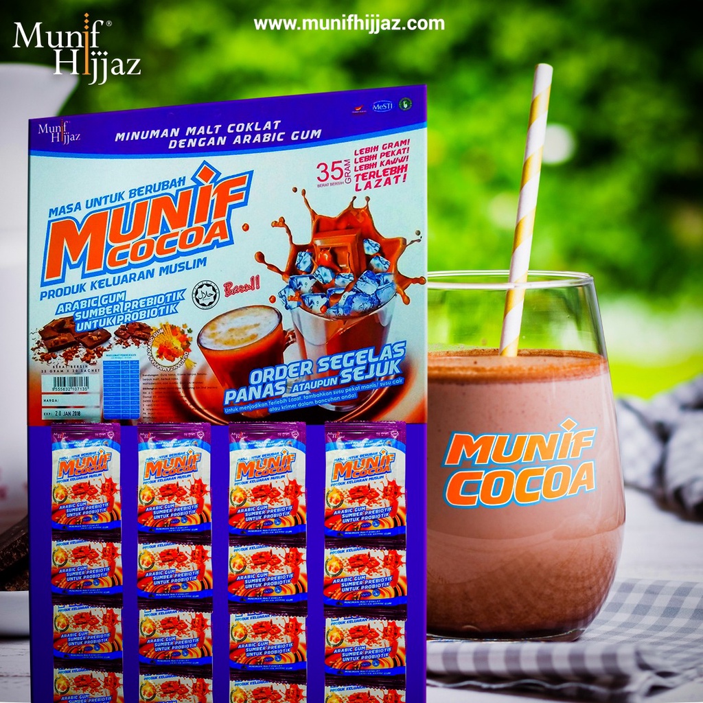 Munif Hijjaz | Munif Cocoa Arabic Gum Papan (20 sachets X 30g) | Shopee ...
