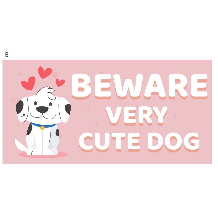 Beware of Cute Dog Sticker Pet Accessories 宠物 Wall Art Home Deco Sign ...
