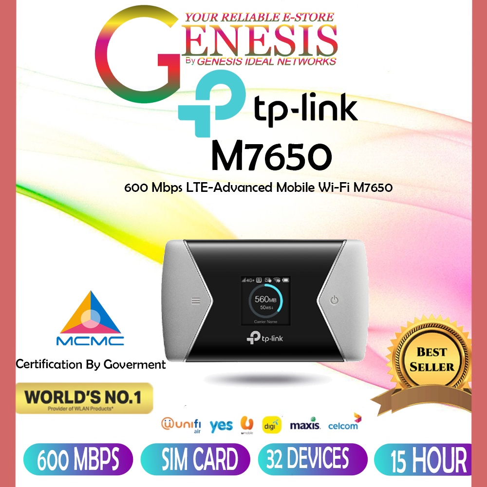 [🔥PORTABLE 4G SIM MIFI BROADBAND🔥] TP-LINK M7650 PREMIUM 4G LTE ...