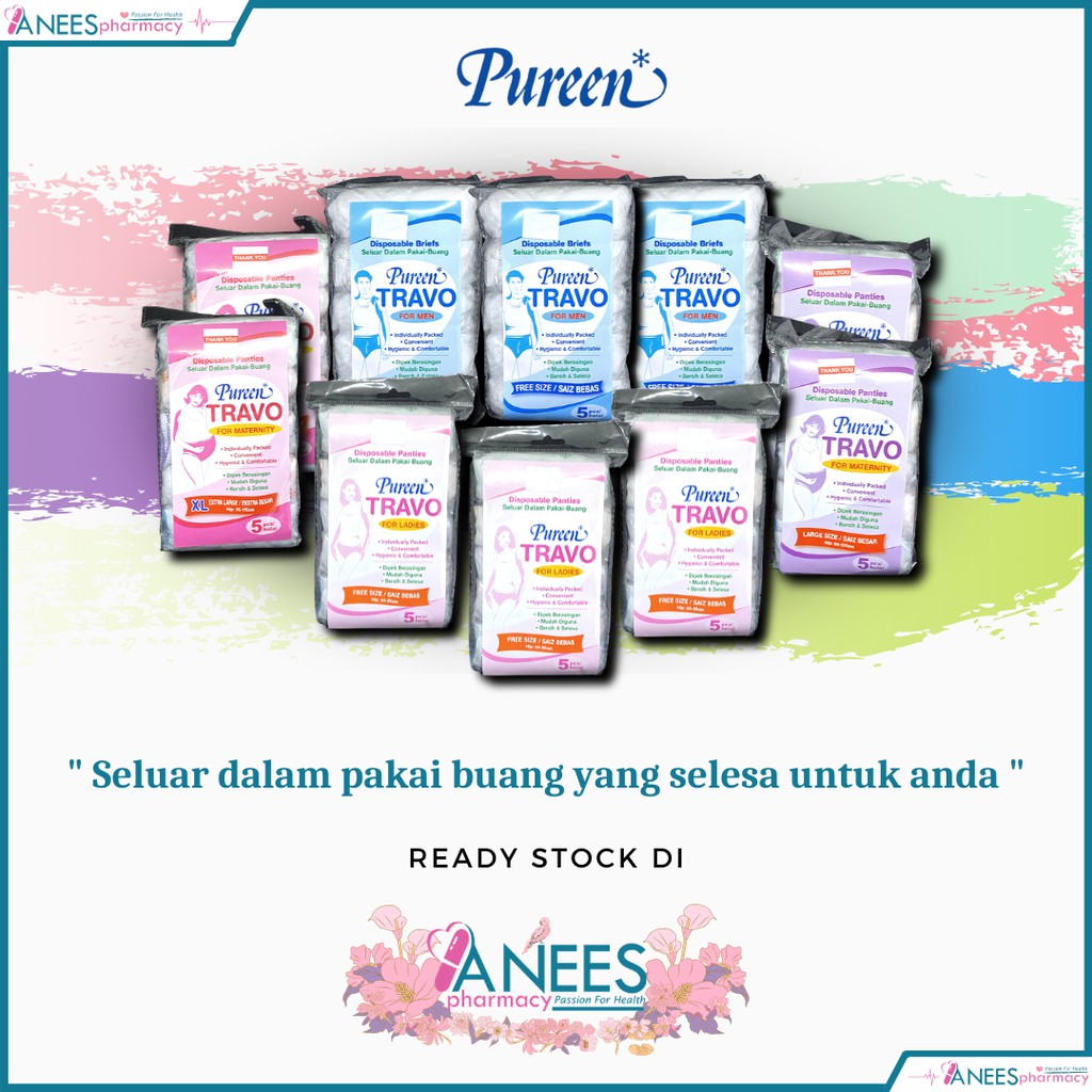 PUREEN TRAVO - SELUAR DALAM PAKAI BUANG/ DISPOSABLE PANTS/PANTIES ...