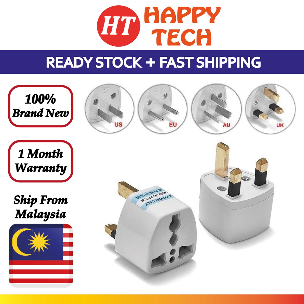 Universal 3 Pin Plug Socket Travel Adapter US EU CHINA To Malaysia UK ...
