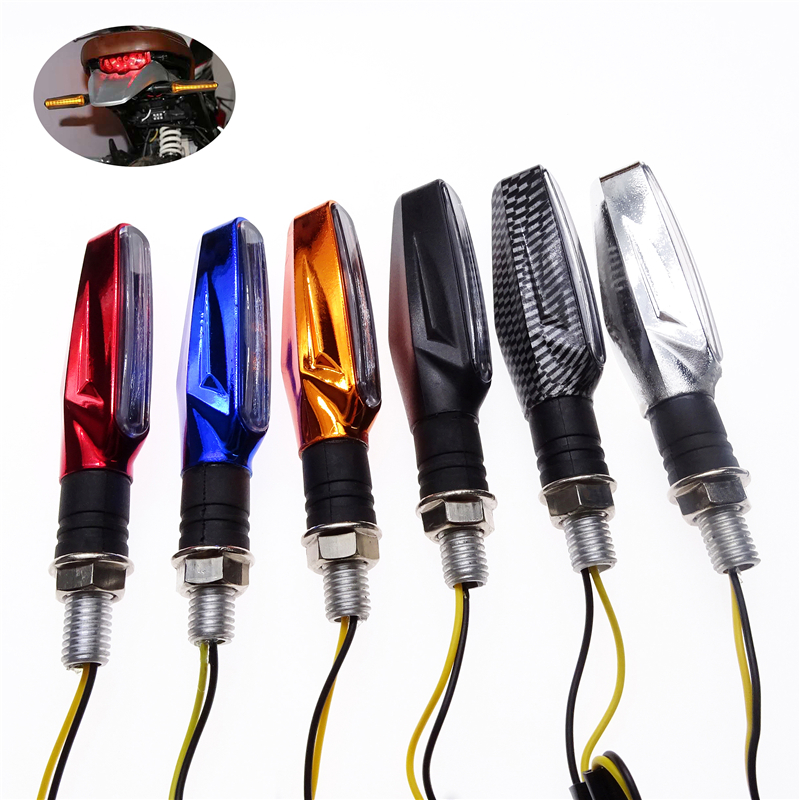 1 Pair 12V Universal Motorcycle LED Turn Signal Light Indicators ...