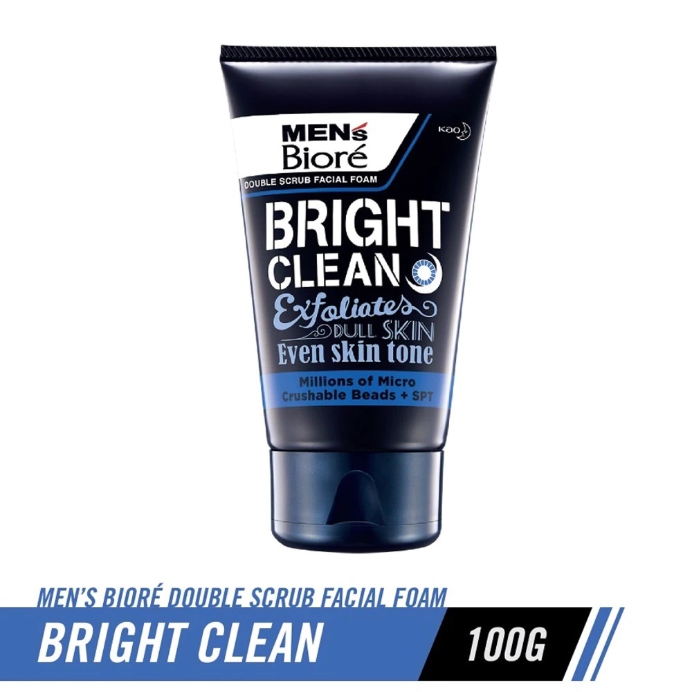 MEN'S BIORE Double Scrub Bright Clean Facial Foam 100g(W) | Shopee Malaysia