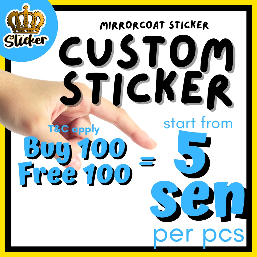 Custom Mirrorcoat Sticker Label Printing 3cm to 10cm | Shopee Malaysia