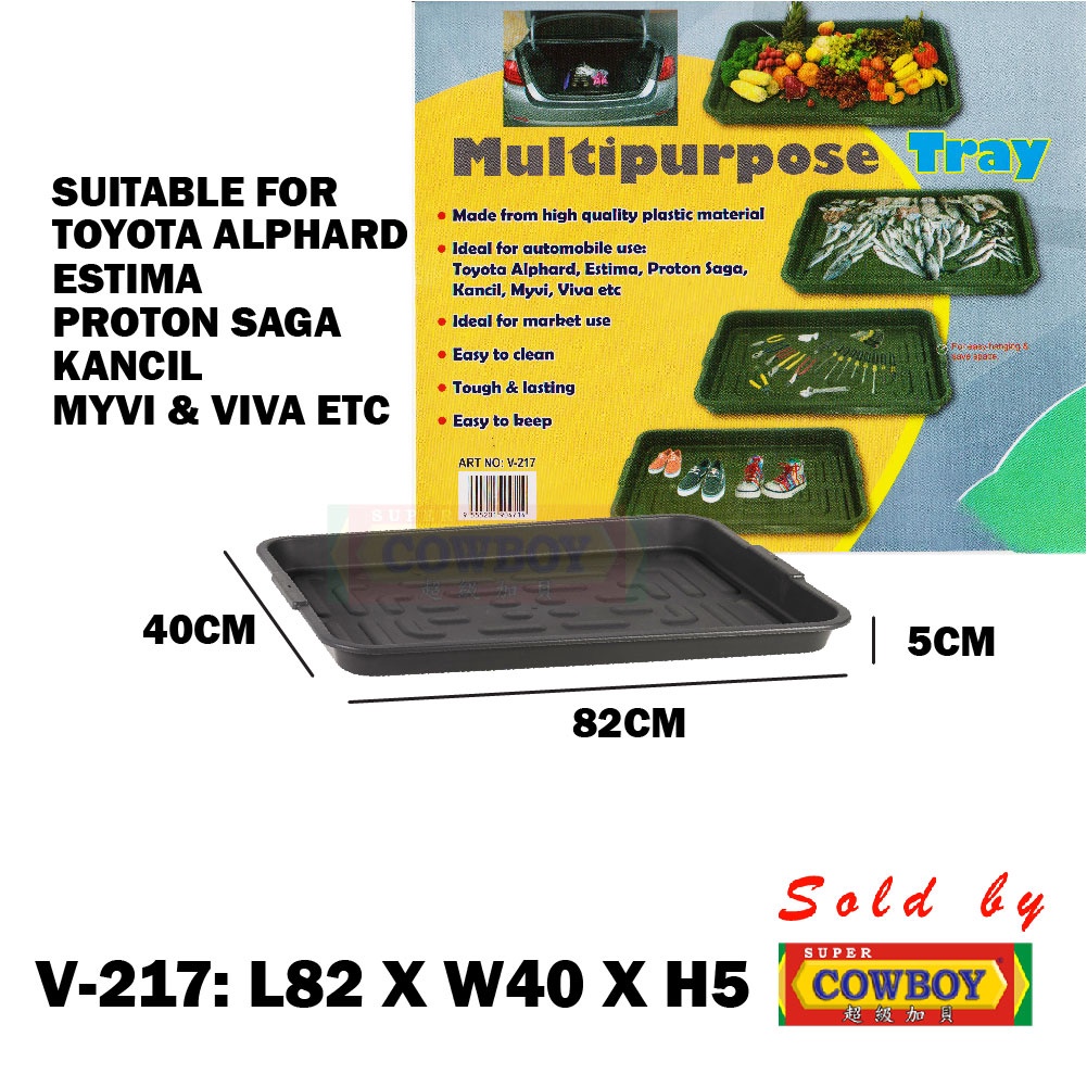 Multi Use Car Boot Tray Plastic Multipurpose Wet Dry Black Stall Tray ...