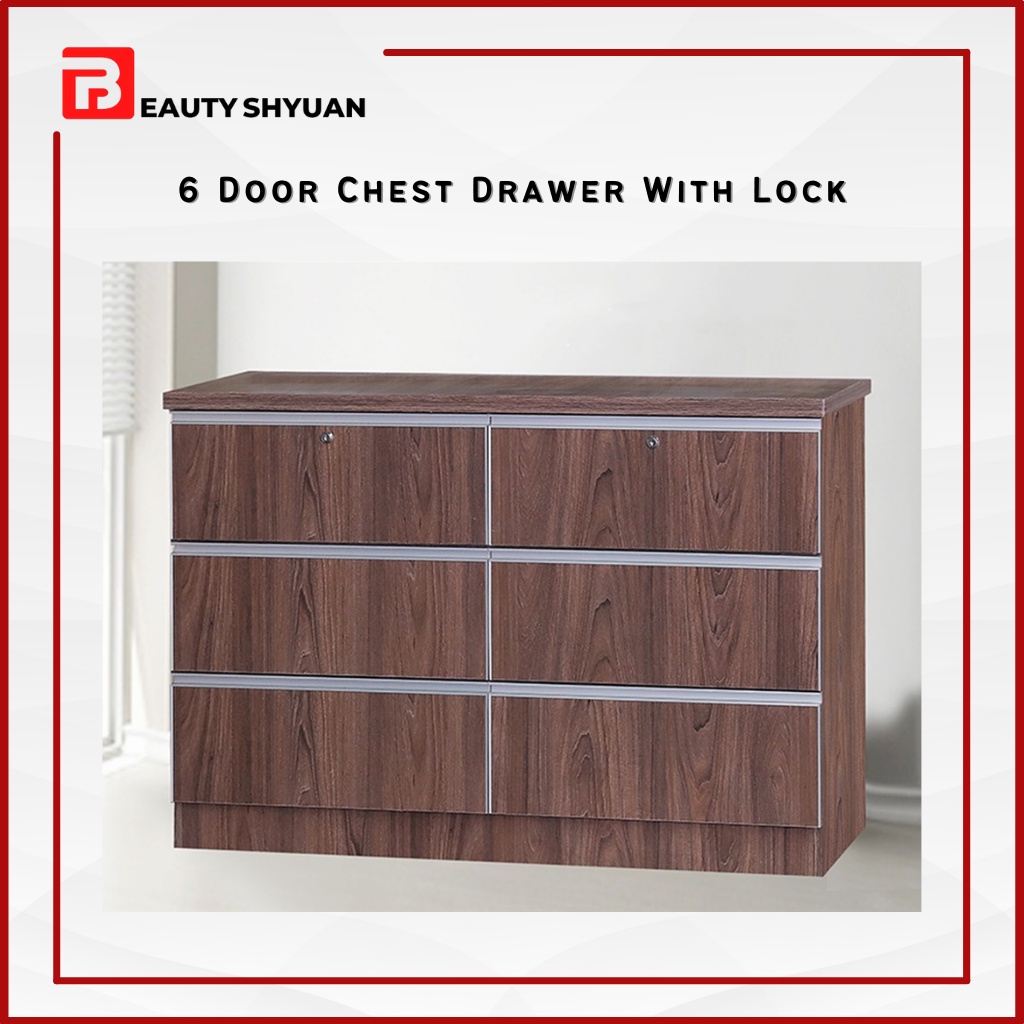 DIY Furniture 6 Door Chest Drawer With Lock/ Cabinet Storage/ Cupboard ...