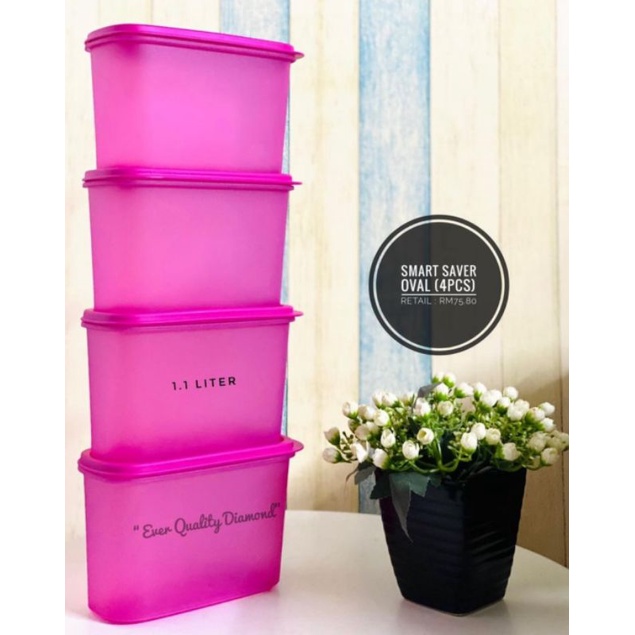 Tupperware smart saver oval II (4) 1.1L | Shopee Malaysia