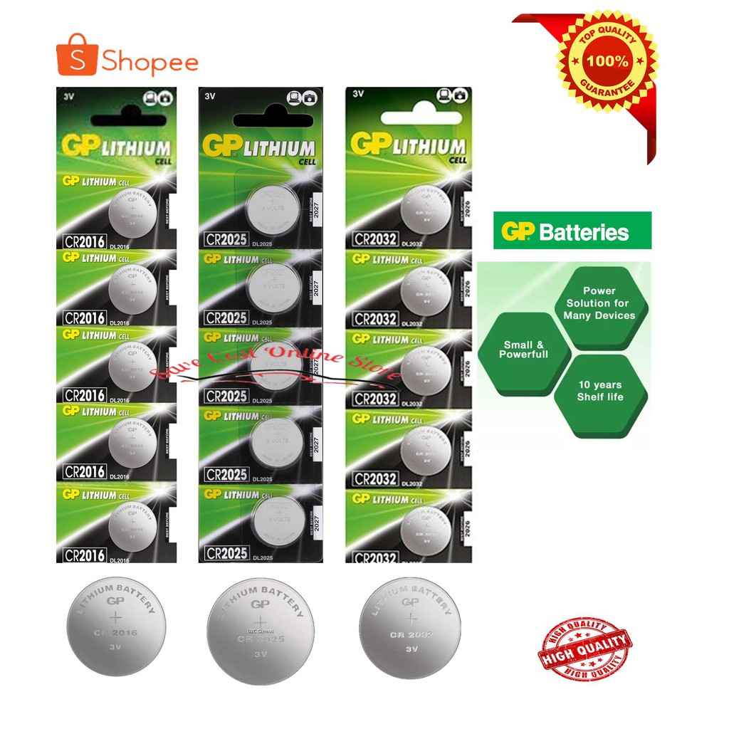 GP Lithium 2016 / 2025 / 2032 3volt Alkaline Battery Batteries (suit ...