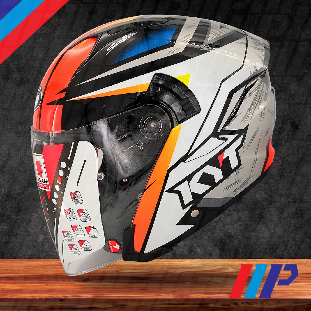KYT SIMONE CORSI NFJ Double Visor Open Face Helmet | Shopee Malaysia